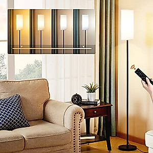 Ambimall Floor Lamps for Living Room, Modern Floor Lamp with Remote Control and Stepless Dimmable Colors Temperature & Brightness, Standing Lamps for Living Room Bedroom Office, 9W Bulb Included