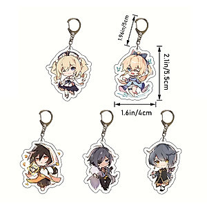 SUREHOME Genshin Impact Keychain set,29 Pack Acrylic Genshin Impact Figure Keychain Cute Feature Design Keyring Exquisite Anime Keychains Genshin Impact Merch Hu tao Ganyu Venti Childe Klee