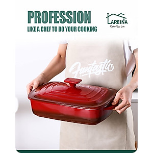 Kitchen Utensil Holder, Lareina Utensil Caddy for Countertop & Lareina Large Ceramic Casserole Dish with Lid