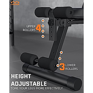 Lusper Adjustable Weight Bench Foldable - 600 Lb Stable Workout Bench, 5 Sec Fast Folding Multi-Purpose for Full Body Workout