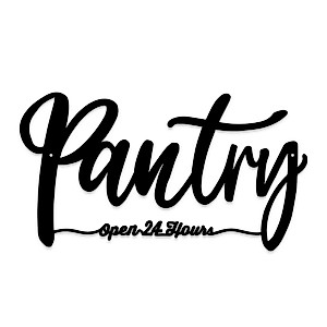Metal Pantry Sign For Kitchen, Pantry Wall Decor, Rustic Farmhouse Kitchen Decorations Wall, 13.4 X 7.4 inches, Black