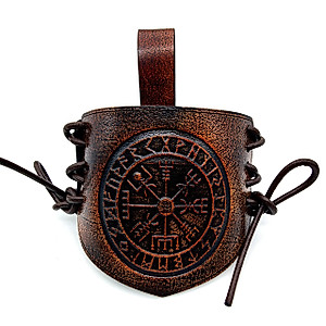 5MoonSun5's Medieval Viking Leather Belt Attachment Genuine Leather Hanger/Holster/Holder for 12" to 16'' Viking Drinking Horn Handcrafted Accessory securely attaching it to your belt, bag,or backpack