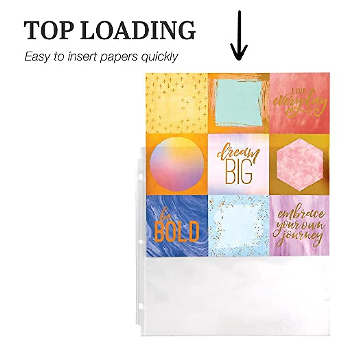 Samsill Scrapbook Refill Pages 12x12 Inches, 100 Pack, Super Heavyweight, Clear, Fits 3 Ring Scrapbook Binders and 12x12 Photo Album Refill Pages, Archival Safe, Top Loading, Acid Free, PVC Free