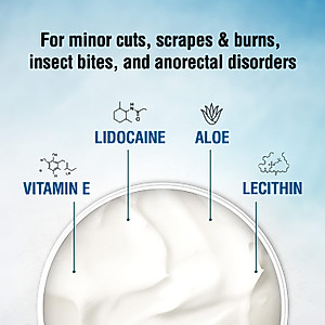 Ebanel 5% Lidocaine Numbing Cream, Pain Relief Burn Itch Numb Cream, Maximum Strength Numb25 Topical Anesthetic with Allantoin, Vitamin E for Local and Anorectal Uses, Hemorrhoid Treatment, 1.35 Oz