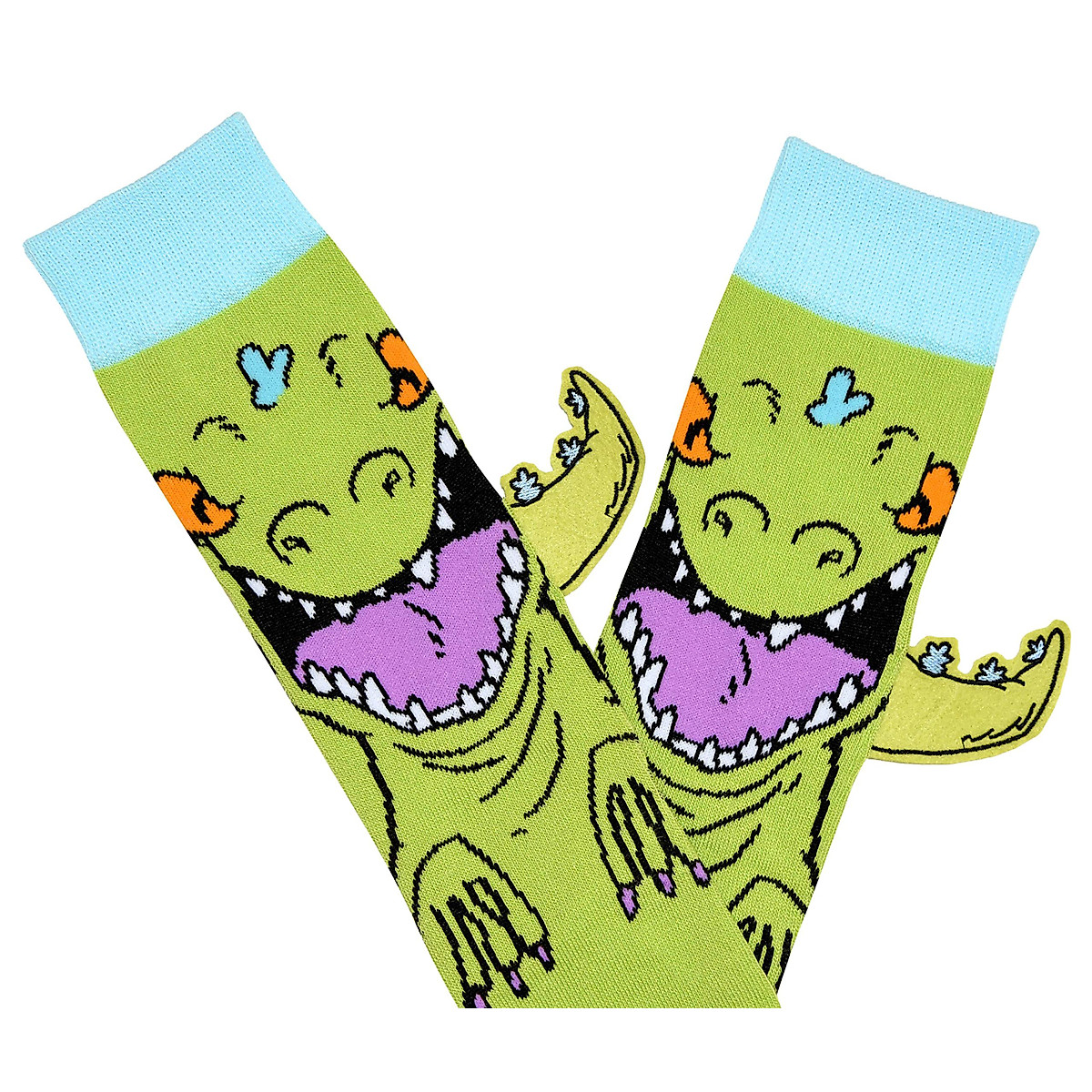 Hyp Rugrats Reptar with Embellished Tail Cosplay Men's Crew Socks