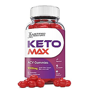 Justified Laboratories Keto Max ACV Gummies 1000MG with Pomegranate Juice Beet Root B12 60 Gummys