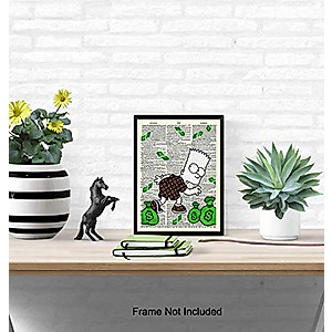 Graffiti Wall Art of Louis Vuitton - Bart Simpson Poster - Banksy Wall Art Set - LV Wall Decor - Money Decorations Wall Decor - Urban Wall Decor - Funny Street Art Mural for Alec Monopoly Fans