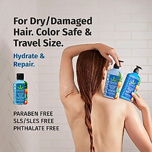 Hempz Biotin Hair Shampoo - Triple Moisture Peach & Grapefruit - For Growth & Strengthening of Dry, Damaged Hair - Travel Size 2.25 Fl OZ