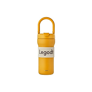 Odense Legodt 2 Way Tumbler 24oz with 2 in 1 Lid & Flexible Handle - Straw Available Insulated Travel Coffee Mug with Leak Proof - Double Stainless Steel Keeps Drinks Hot or Cold(Tangerine Yellow)