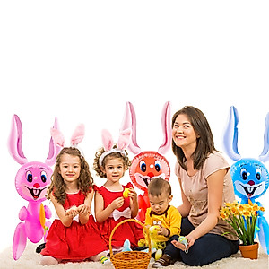 Sonarun 9 Pieces Inflatable Easter Bunny 23 Inch Easter Inflates Rabbits Outdoor Party Decorations for Easter Egg Hunt Supplies Bunny Themed Party Favors