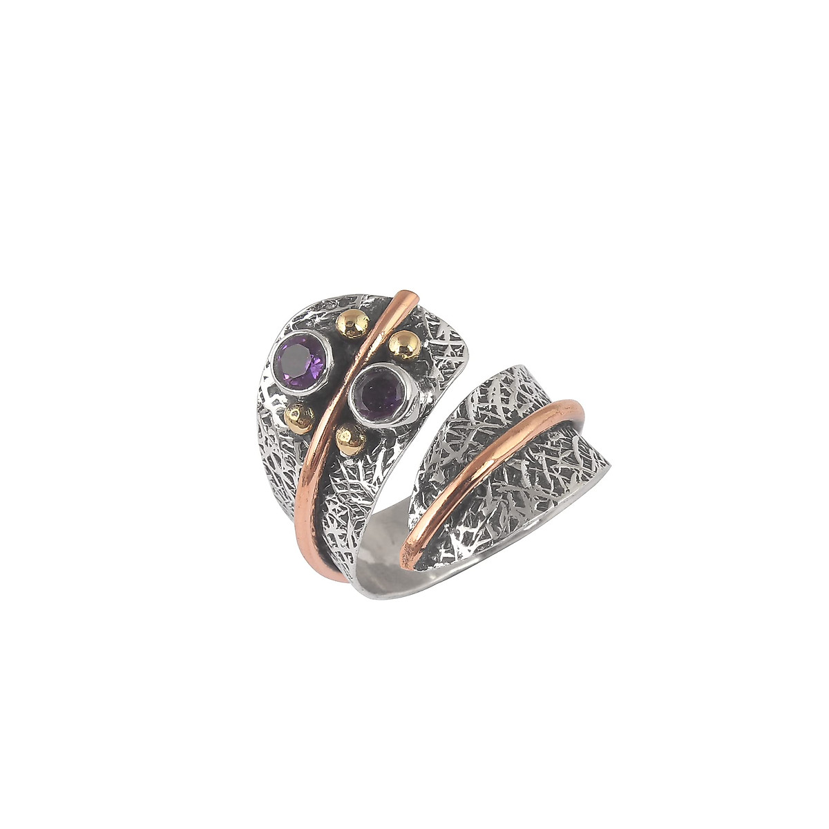 Black Onyx Gemstone Twisted Designer Handmade Beautyful Silver Spinner Ring (9.5)