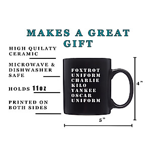 Rogue River Tactical Funny Coffee Mug Military Alphabet Foxtrot You Black Novelty Cup Great Gift Idea For Office Party Employee Boss Coworkers