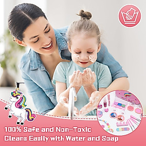 Toys for Girls-Kids Makeup Kit for Girl,29PCS Real Washable Kids Toys for Girls Age 2 3 4 5 6 7 8 9 10 11 Year Old,Princess Christmas Birthday Ideas Unicorns Gifts for Girls with Dress Up Jewelry Set
