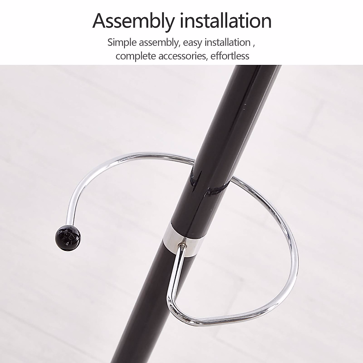 WDZCZDoo 67" Metal Coat Rack Stand with Natural Marble Base, Free Standing Hall Tree with 16 Hooks for Hanging Scarf, Bag, Jacket, Home Entry-way Hat Hanger Organizer (Black)