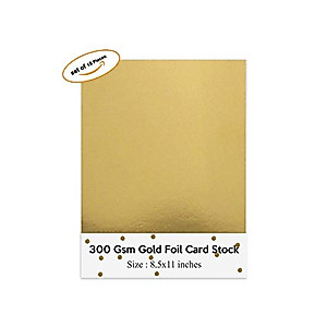 Gold Foil Mirror Card Stock Reflective mirrored cardstock Gold shimmer Heavy Weight Paper Board 8.5 x 11 Heavy weight 300 GSM Card stock