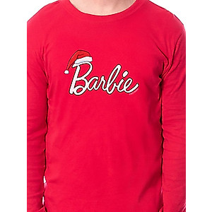 INTIMO Barbie Family Christmas Logo Santa Unisex Sleep 2 Piece Pajama Set (Adult, Small)