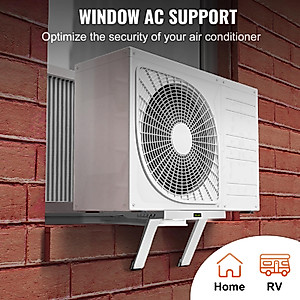 VEVOR Air Conditioner Support Bracket, No Drilling Easy Installation, Heavy Duty Steel Construction Max. 220 lbs Load Capacity, Fits Single or Double Hung Windows, Home and RV, White