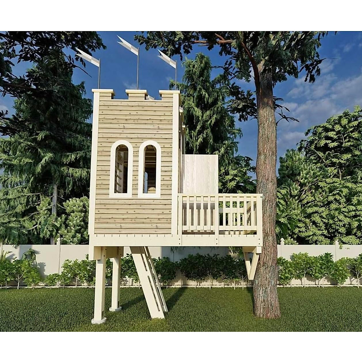 The Enchanted Castle © 1 Tree 2 Post Treehouse Plan