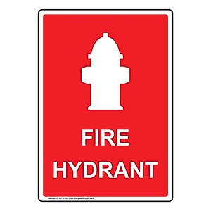 ComplianceSigns.com Vertical Fire Hydrant Sign, 14x10 in. Glow-in-The-Dark Aluminum for Fire Safety/Equipment