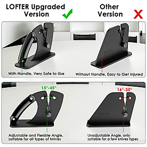 Knife Sharpener, LOFTER Upgrade Bracket Edge Kitchen Sharpener - Sharpens, Hones, Polishes Beveled Blades, Standard Blades - Chef's Knives, Kitchen Tools - Safe, Easy to Use