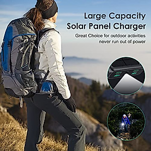 Portable Charger 36800mAh, USB C Input/Output Power Bank, 5 Outputs Battery Pack, IP65 Solar Charger with LED Flashlight, Solar Power Bank Compatible with iPhone 13 12 11 LG Samsung S20 Google