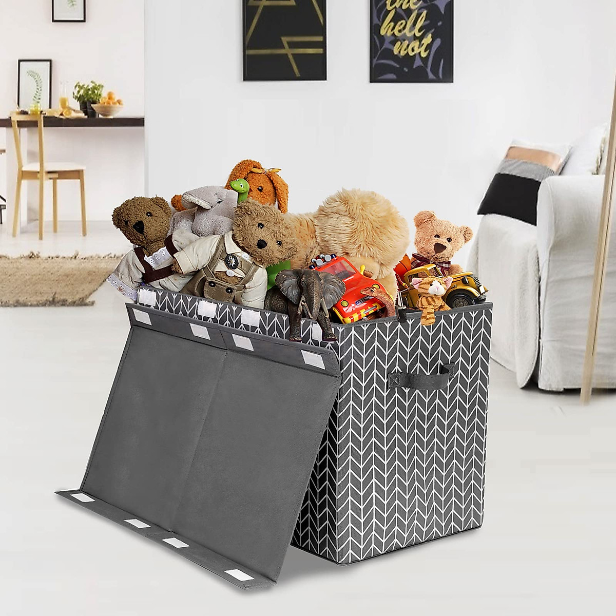 Mayniu Large Toy Box Chest Storage Bins with Lid, Toys Organizers Storage Boxes Basket with Sturdy Handles for Boys, Girls, Nursery, Playroom, Closet, Bedroom