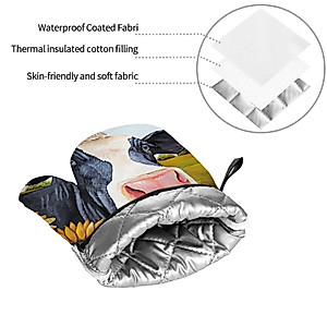 4pcs Oven Mitts and Pot Holders Set,Heat Resistant Oven Glove,Heat Resistant Pot Holders ,for Cooking Baking BBQ Kitchen Sets (Style 2)