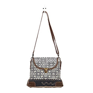 Myra Bag Cranky Upcycled Canvas & Leather Shoulder Bag S-1460