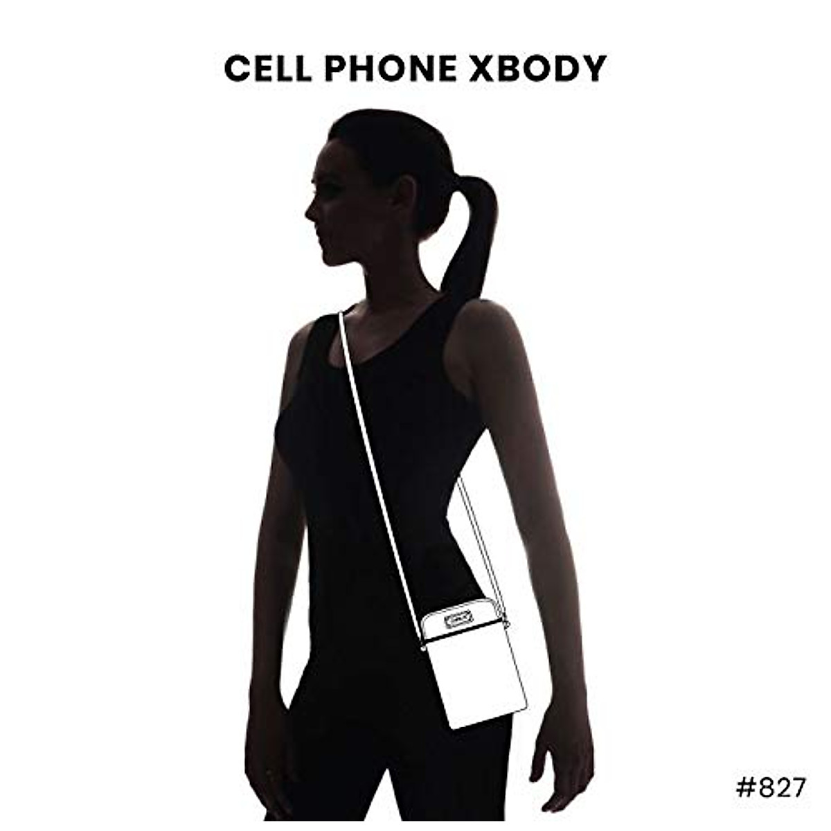 CHALA Dazzled Cell Phone Crossbody Purse-Women PU Leather Multicolor Handbag with Adjustable Strap - Starburst - black