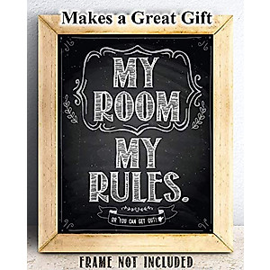 My Room My Rules - 11x14 Unframed Cool Art Print Posters for Teens - Cute Decor for Teen Room Aesthetic, Stuff for College Dorm Room Essentials - Cheap Gift Under $15