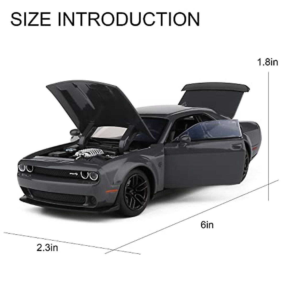 JACKIEKIM 1:32 Diecast Model Cars Alloy Toy car for Doodge Challenger Alloy Toy Vehicle, Toys for Kids,Adults,Metal Crafts for Boyfriend,Young Peoples Gift（Black）