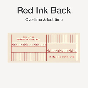 Adams Time Cards, Weekly, 2-Sided, Overtime Format, 3-3/8" x 8-1/4", Manila, Green/Red Print, 200-Count (9660-200)