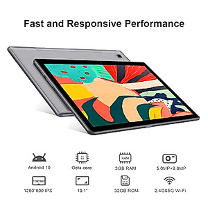 PRITOM L10 3G Phone Tablet - 10'' Android SIM Tablet with G+G HD IPS, Touchscreen, Octa-Core Processor, 3G RAM, 32G ROM, Large Battery, 5G&2.4G WiFi, GPS, Camera, USB C Tablet PC, Full Metal Body