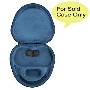 co2CREA Hard Case with Sleep Mode Replacement for Apple AirPods Max Headphone (Black Case + Inside Blue)