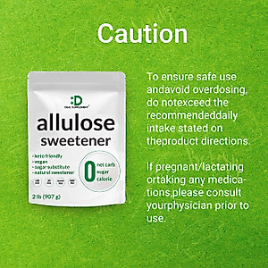 Allulose Sweetener 2 Pounds – Natural Sugar Subsitutes, No Aftertaste - Keto Friendly, Vegan, Zero Net Carb, Zero Calorie, Great for Cooking & Baking