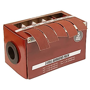 Boxed Multi-Roll Assorted Abrasive Rolls For Wood Turners, Furniture Repair, Woodworkers, Metal Workers and Automotive Body Work In Assorted Grits, Includes 150, 240, 320, 400 and 600 Grit Rolls