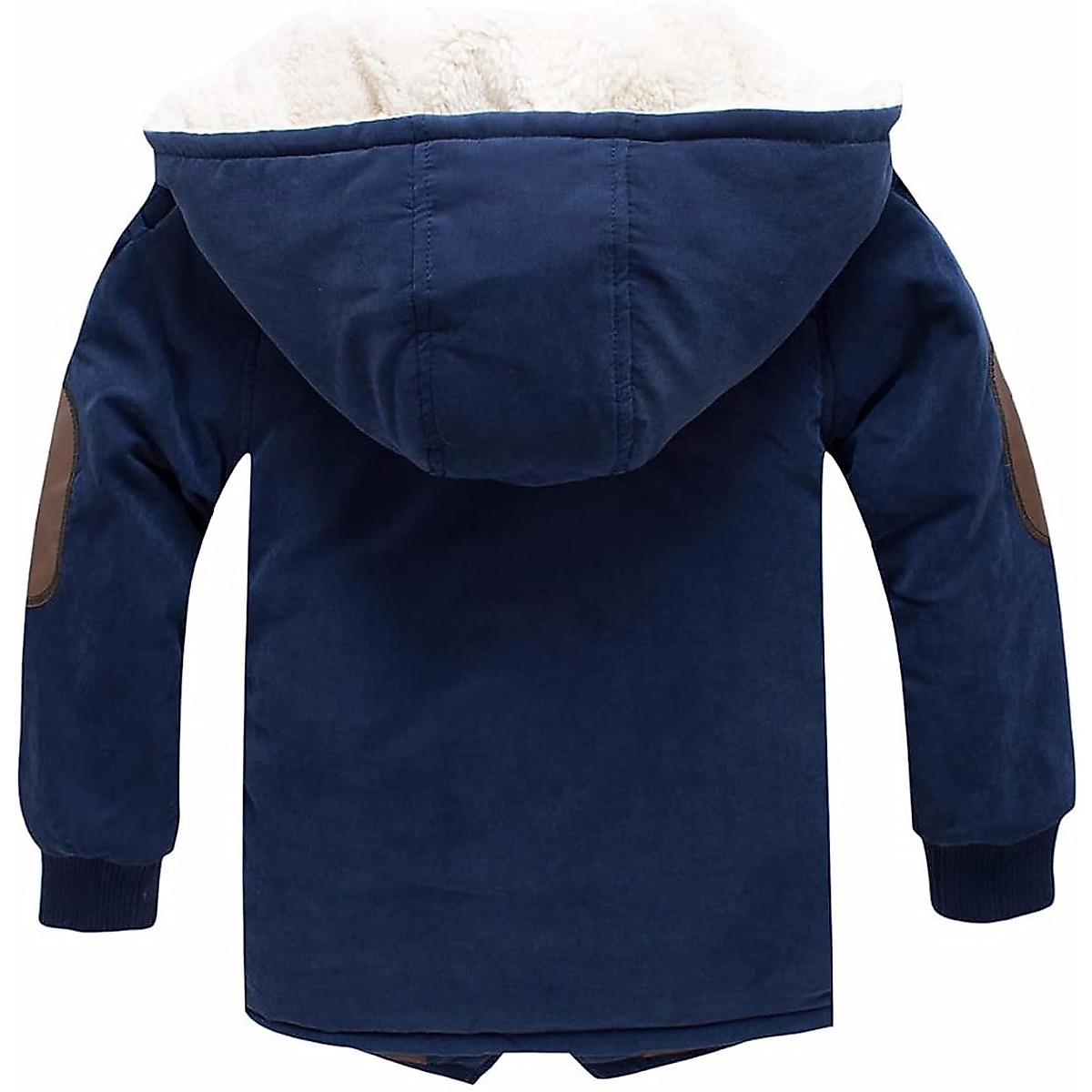 EISHOW Clearance Kids Boys Warm Thick Jackets Hooded Cotton Fleece Parka Coat Children Winter Zipper Outerwear (Navy, 4-5 years)