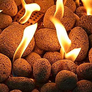Stanbroil Tumbled Lava Rock Pebbles for Indoor or Outdoor Gas Fire Pits and Fireplaces - 10 pounds(1"-2")