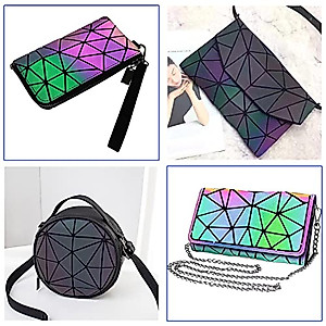 HYANG Dark Night Light Color Change Reactive Iridescent Wave Faux Leather Sheets 1 Rolls 12"X53"(30cmX135cm), Faux Leather Very Suitable for Leather Earrings, Bows, Handbag,Sewing,Crafts Making