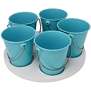 Craft Storage Turntable by Modern Retro - The Lazy Susan Art Craft Organizer Storage Bins - Organizers & Storage Containers for Crafts, Scissors, Kids Crayon Organizer Caddy! (Aqua)