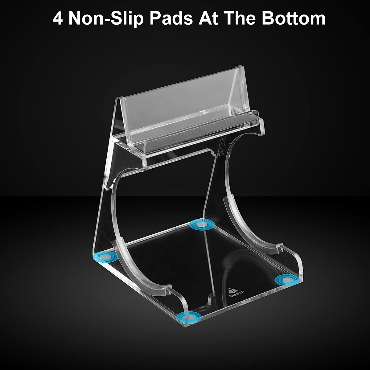 TXEsign Acrylic Table Stand Speaker Holder for JBL Charge 3/JBL Charge 4/JBL Charge 5/iPhone Smartphone, Clear Desktop Stand Holder for JBL Bluetooth Speaker and Smartphone (Transparent)