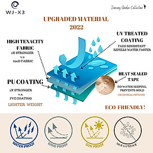 WJ-X3 Patio Chair Cover, Outdoor Lounge Cover, Heavy Duty, Waterproof Lawn Patio Furniture Covers, 35W x 39D x 36H, Beige & Coffee, 2-Pack