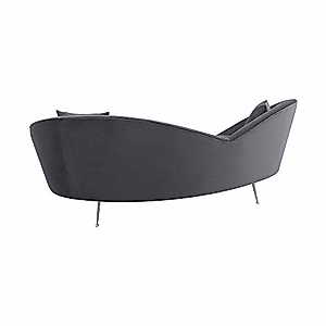 Armen Living Anabella Modern Upholstered Sofa, Gray Fabric with Silver Legs