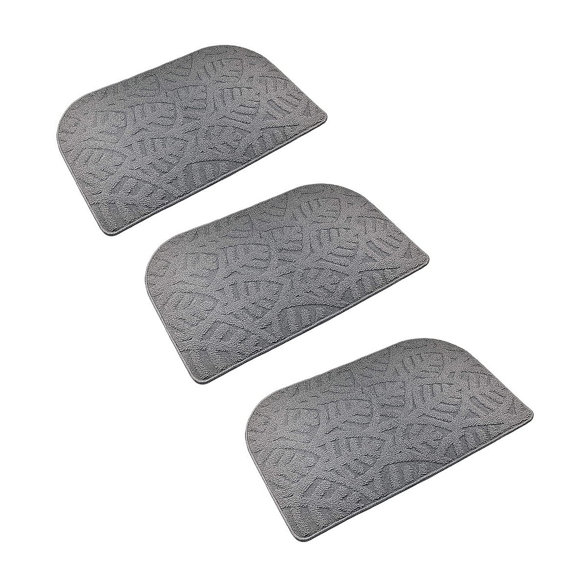 smabee Indoor Doormat Front Door Mat 17"x28", Keeps Your Floors Clean, Half Round Entrance Mat for Outdoors Toilet Patio Kitchen Bedroom (Gray 3Pcs)