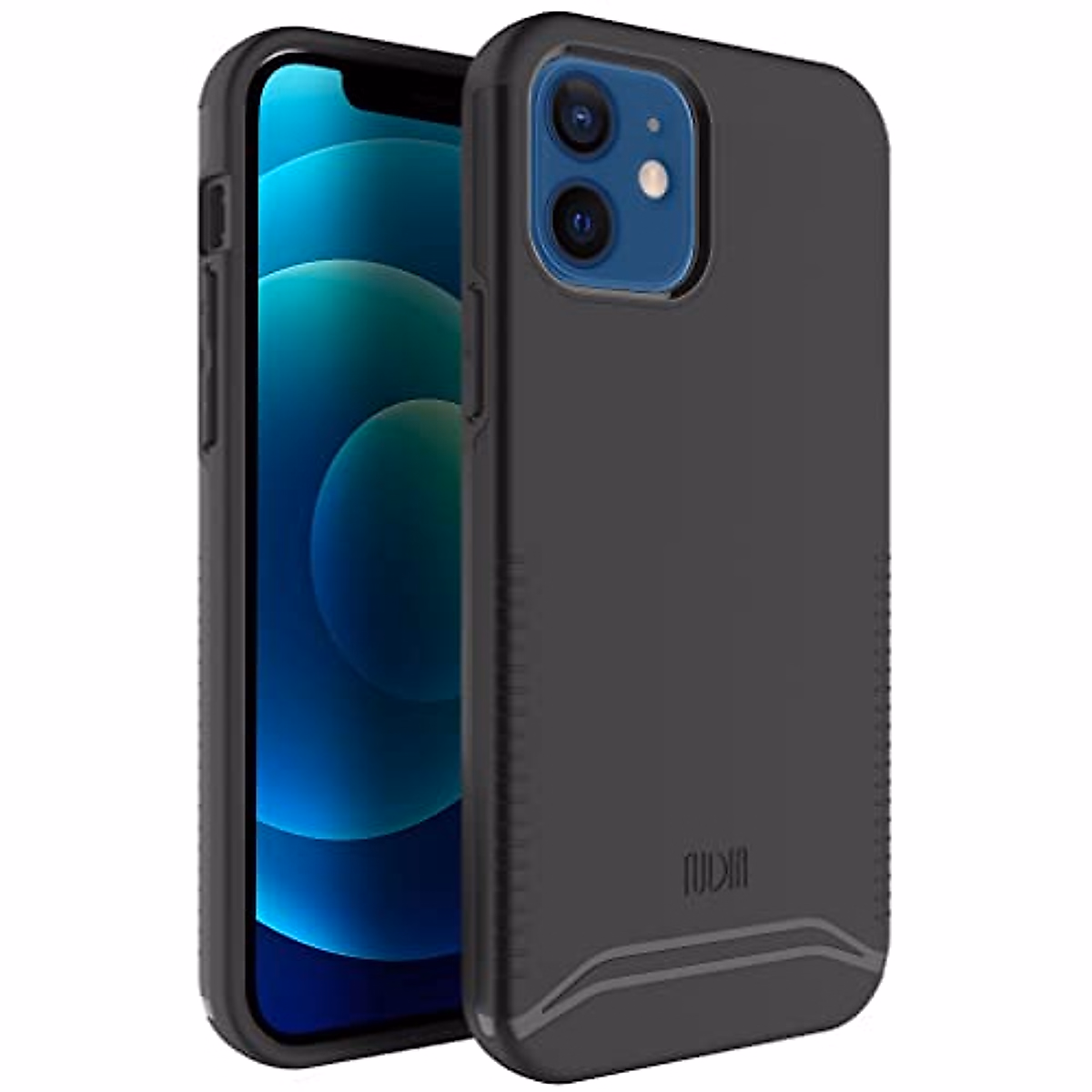 TUDIA DualShield Designed for iPhone 12/12 Pro Case (6.1"), [Merge] Shockproof Military Grade Slim Heavy Duty Tough Cover Compatible with iPhone 12 Phone Case - Matte Black