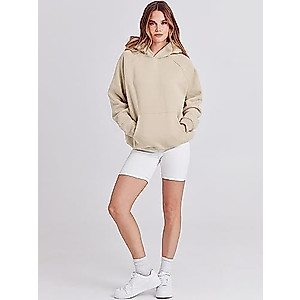 ANRABESS Hoodies for Women Fleece Oversized Sweatshirt Long Sleeve Casual Loose Fit Basic Athletic Workout Pullover Sweatshirts Fall Outfits Clothes Preppy Clothing 1025xingse-M Apricot