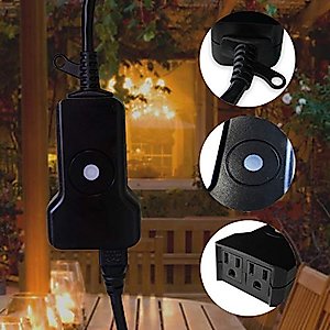Outdoor Smart Plug 2 Sockets WiFi Compatible with Alexa & Google Home Devices ~ Wireless Remote Control Timer & On/Off with App (WiFi 2 Outlet)
