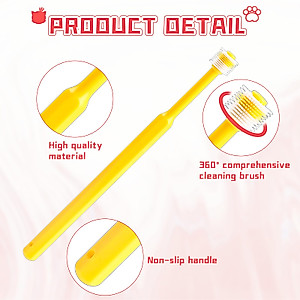 Mozeat Lens Small Cat & Dog Toothbrush, 2 Pack 360 Degree Soft Silicone Pet Toothbrush Cat Dental Care Dog Oral Hygiene Deep Clean Pet Teeth Cleaning Kit (Small Size, Orange/Purple)