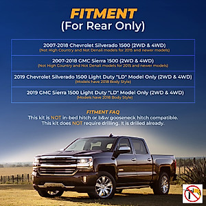 TORQUE Airbag Air Bag Suspension Kit for 2007-2018 Chevrolet Chevy Silverado 1500 and GMC Sierra 1500 2WD 4WD Rear Helper Bag Spring Towing 5000 lbs (Replaces Firestone Ride Rite 2430) (TR2430)