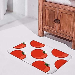 ZHONGJI Bath Mat Bath Rug Floor Mats Non-Slip Memory Foam Soft Rubber Back ﻿Bright Red Tomatoes Dry Fast Machine Washable Hotel Bathroom 36 x 24 Inch